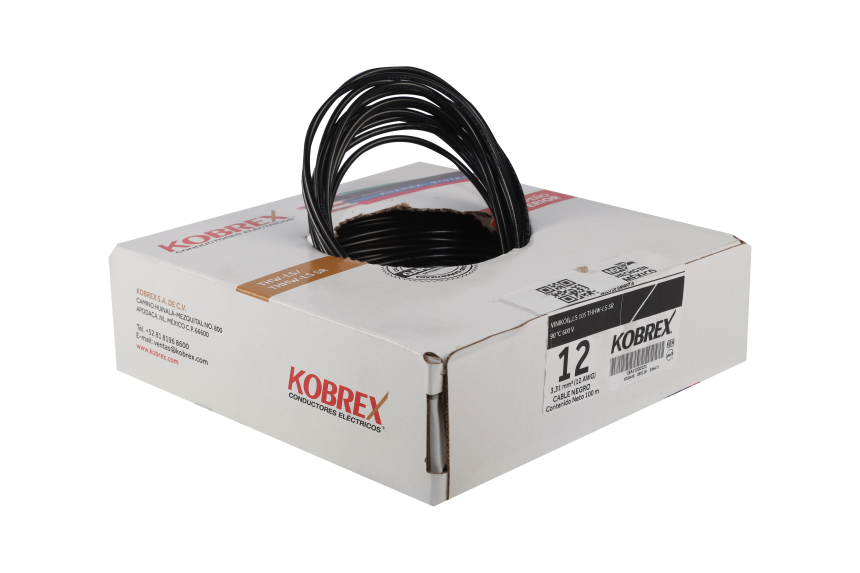 CABLE THW CALIBRE 12 NEGRO KOBREX - Eléctrica Jomy